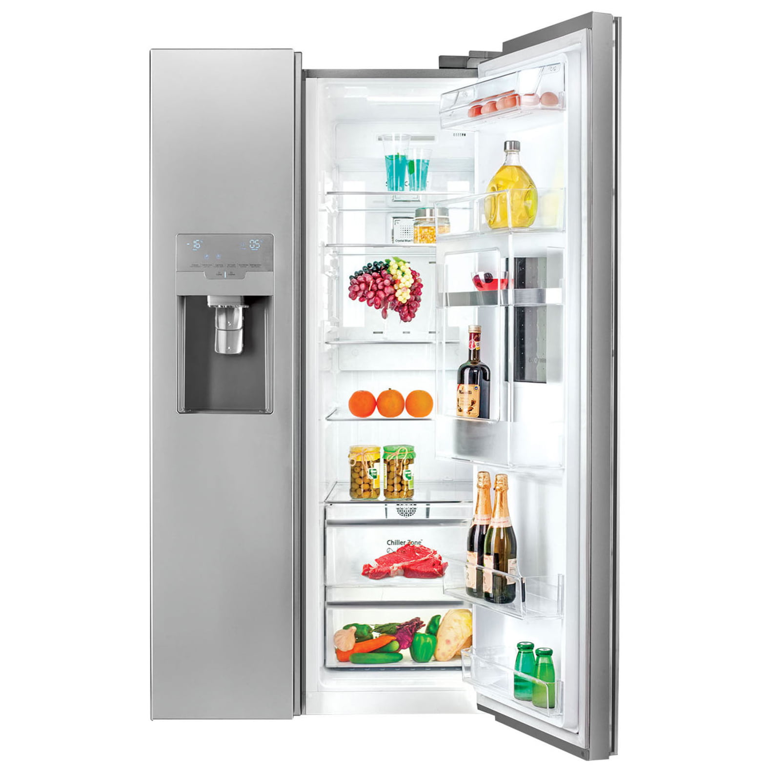 یخچال فریزر ساید بای ساید هایپر اسنوا SN8-2032 سفید متالیک و استیل + خرید اقساطی - اقساطی شهر